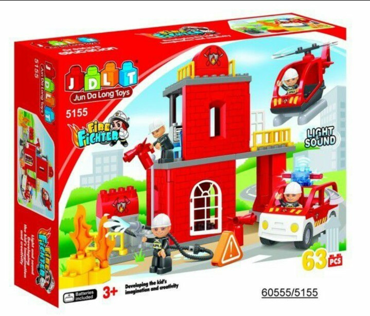 Конструктор JDLT 5155 Пожарная станция 63 детали купить в Киеве и Украине
